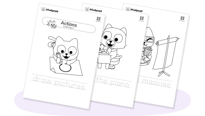 Actions coloring worksheet 2 downloadable worksheet | Fun English ...