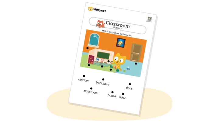 Classroom match 2 downloadable worksheet | Fun English printables with ...