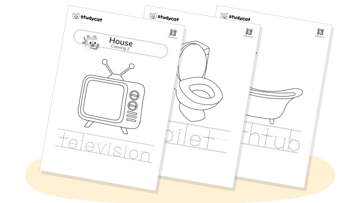 House coloring 2 downloadable worksheet | Fun English printables with ...