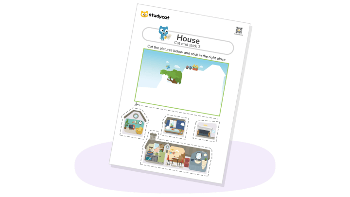 House cut and paste 3 downloadable worksheet | Fun English activities ...