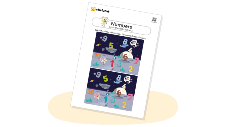 Numbers 1-10 spot the difference 1 downloadable worksheet | Fun English ...