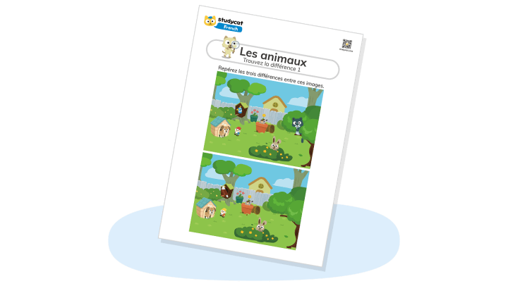 French animal spot-the-difference worksheet for kids | Fun French with ...