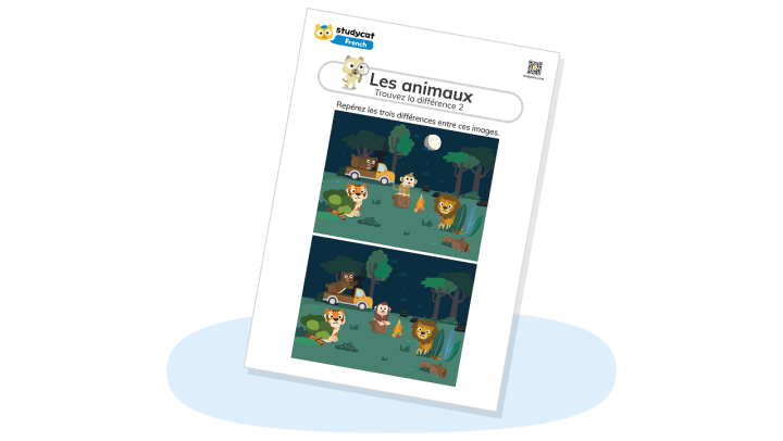 French animal spot-the-difference worksheet for kids #2 | Fun French ...