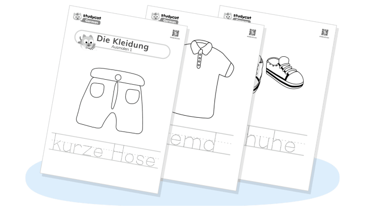 German clothing vocabulary coloring worksheet set #1 | Learn German ...