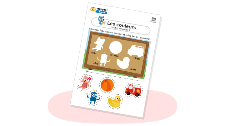 Learn French colors with cut and paste fun | Fun French with Studycat