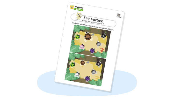 German colors spot the difference worksheet #2 | Fun German with Studycat