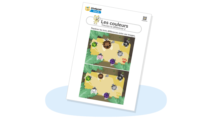 French color puzzle worksheet for kids | Fun French with Studycat