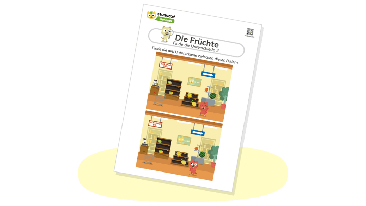 German fruit spot the difference worksheet #2 | Fun German with Studycat