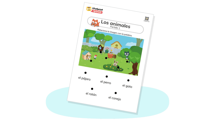 Free Spanish animal matching worksheet #1 for kids | Learn Spanish with ...
