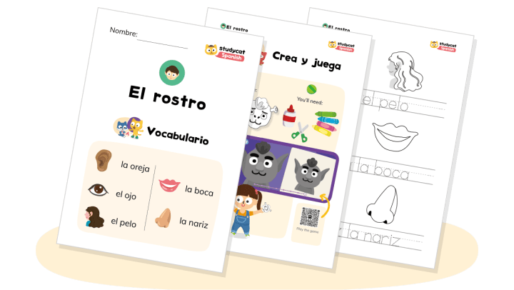 Spanish Parts of the Face Vocabulary Downloadable Worksheet | Fun ...