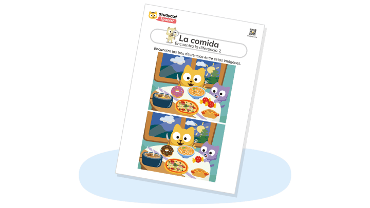 Spanish food spot the difference worksheet for kids #2 | Studycat ...