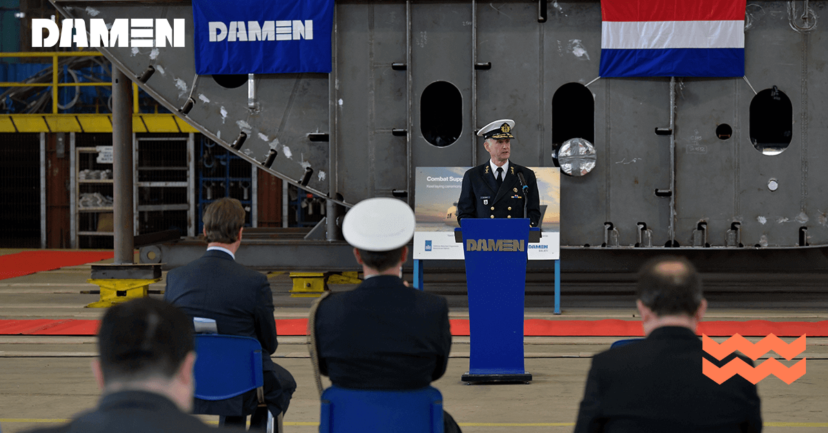 Damen Shipyards Galati lays keel of Combat Support Ship - Damen Damen Shipyards Galati lays keel of Combat Support Ship - Damen