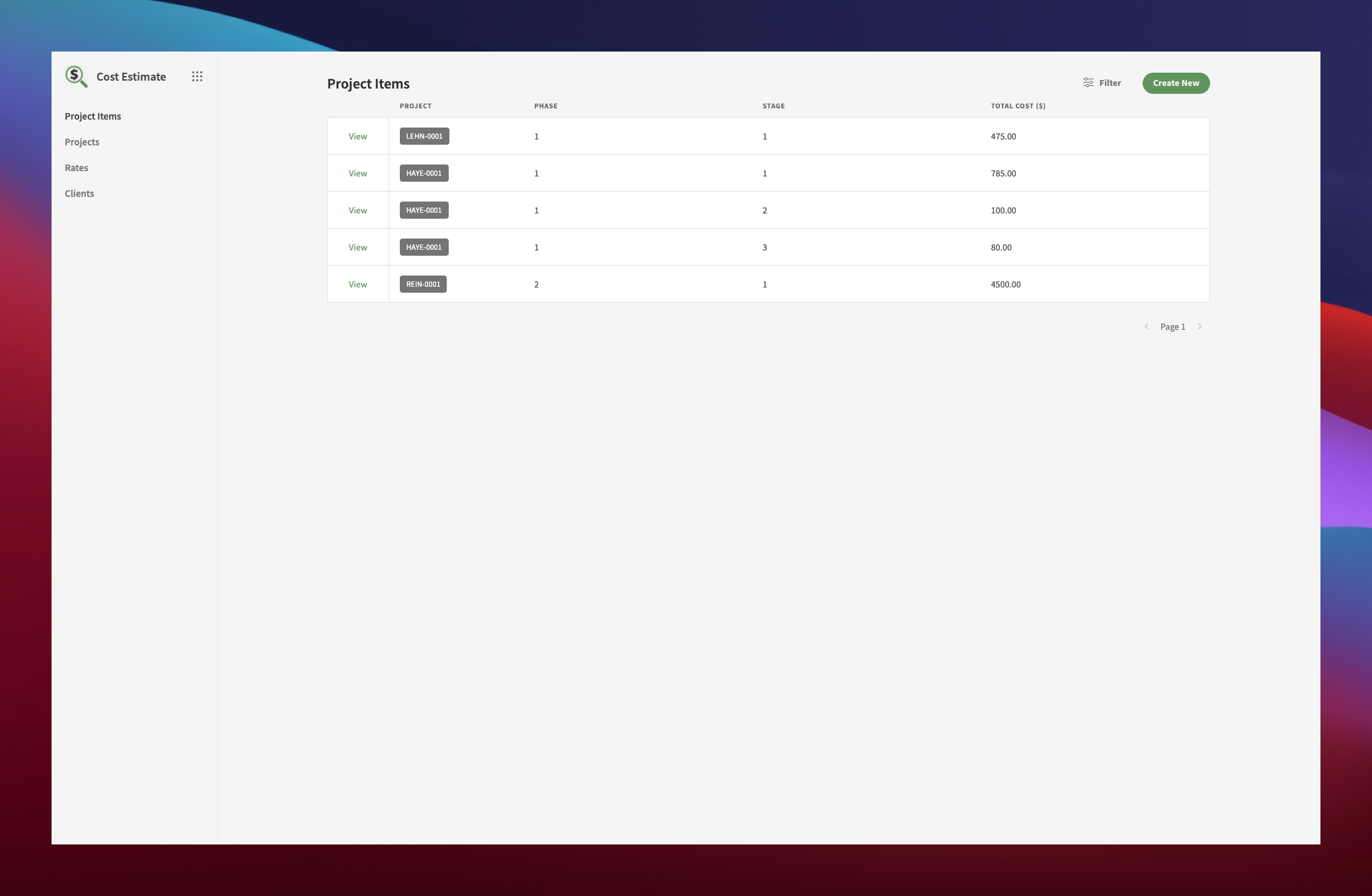 Free Project Cost Estimation Template