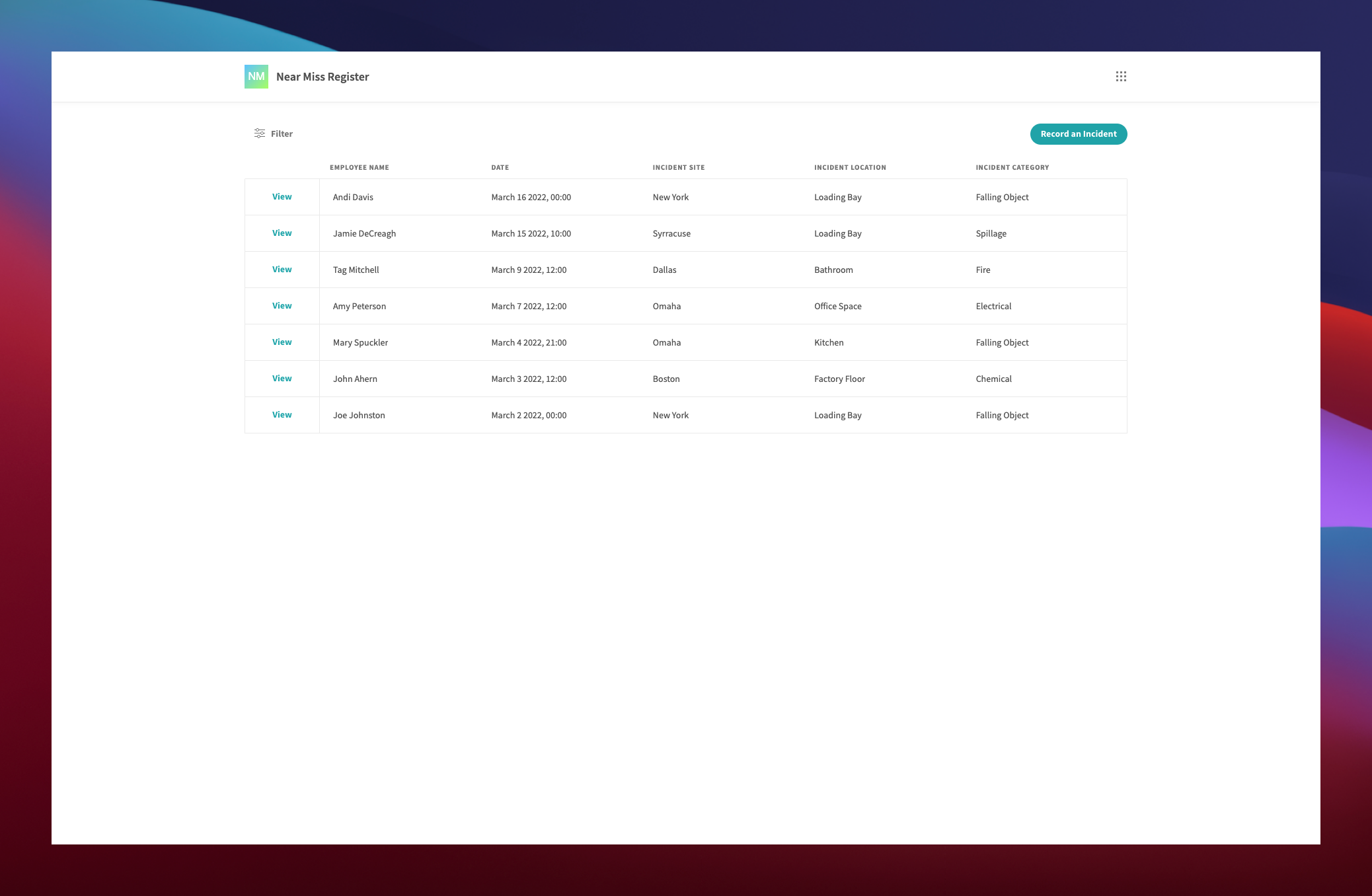 Near-Miss Register Template | Budibase | Low-Code Platform