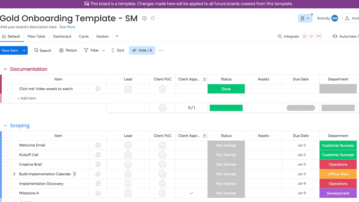 monday Spaces - create, share, and modify workspaces