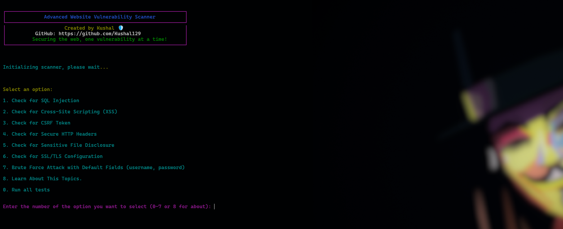 Github Kushal129vulnerability Scanning Tool A Python Based Tool To Identify Common Security 9284