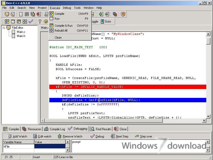 Dev-C++ for Windows 7 - Powerful C++ IDE for Windows 7. - Windows 7 ...