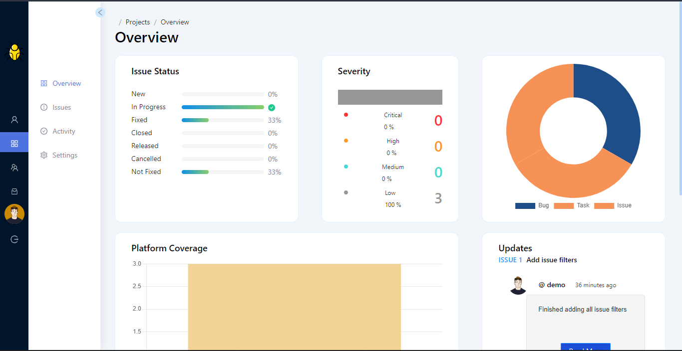 GitHub - porkytheblack/ladybug-issue-tracker: An issue tracking application