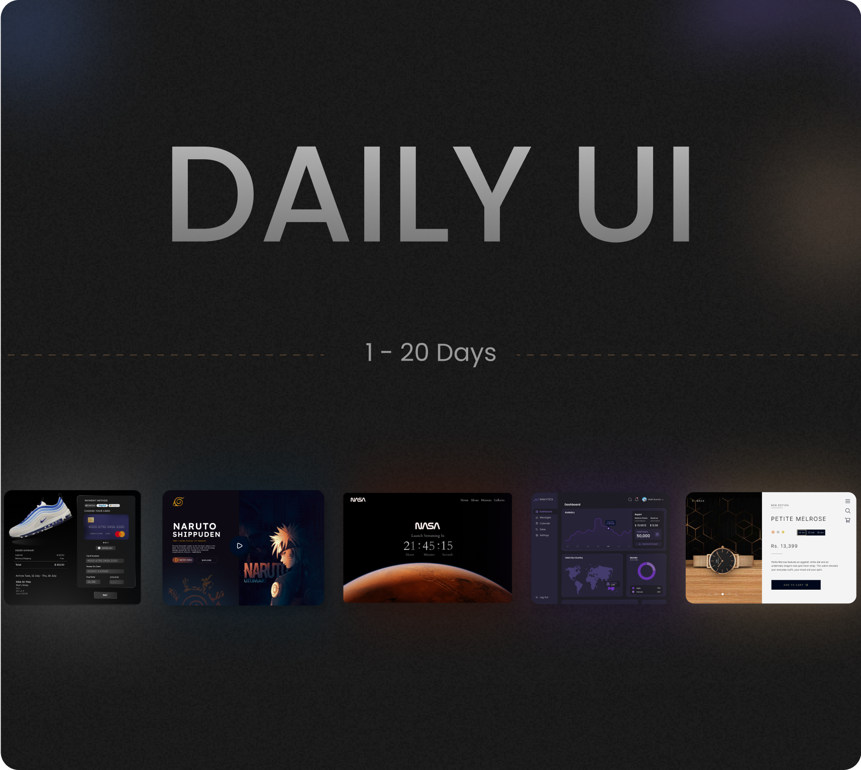100 days of Daily UI challenge | Nidhi Kumar