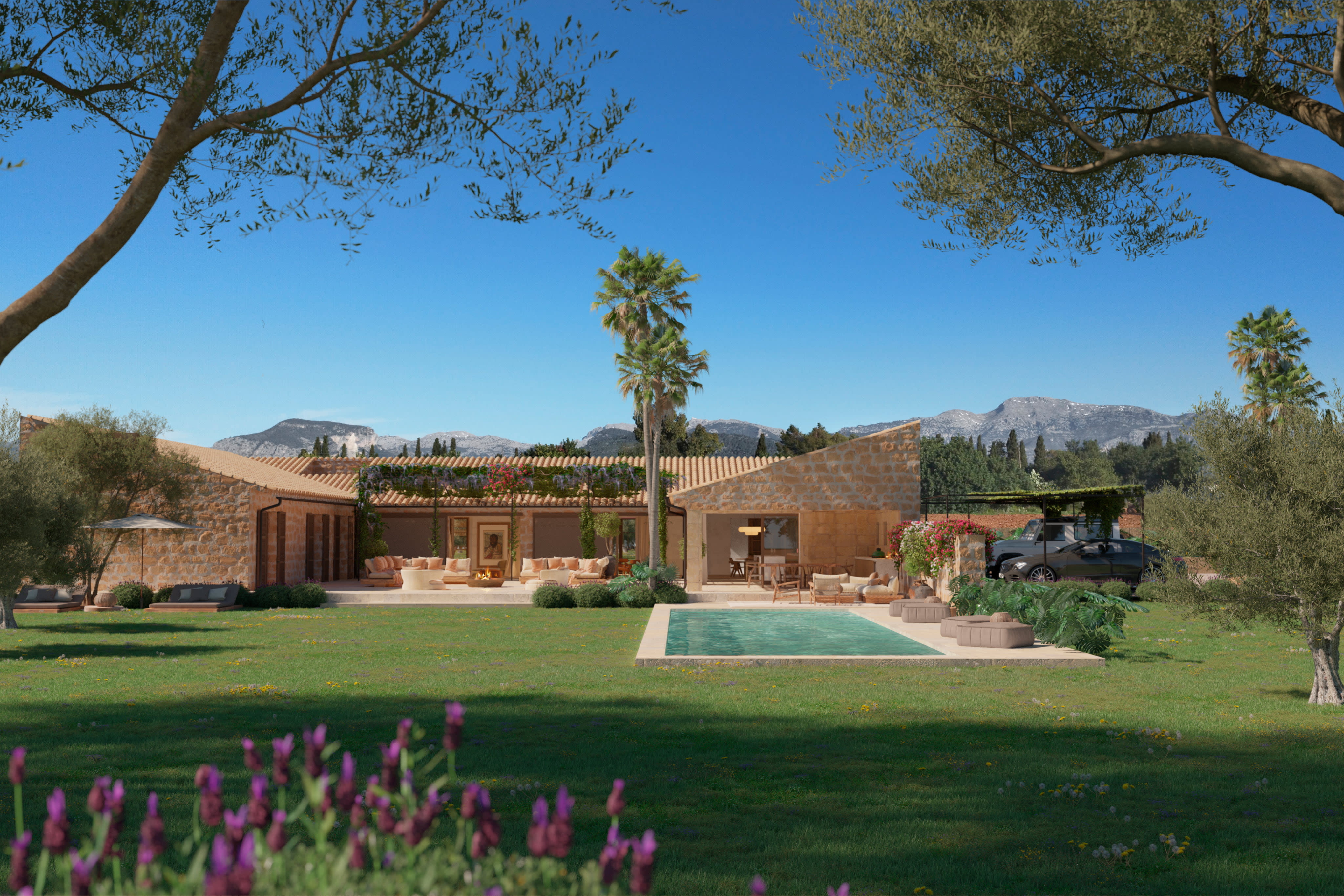 Open plan Villa and Vineyard