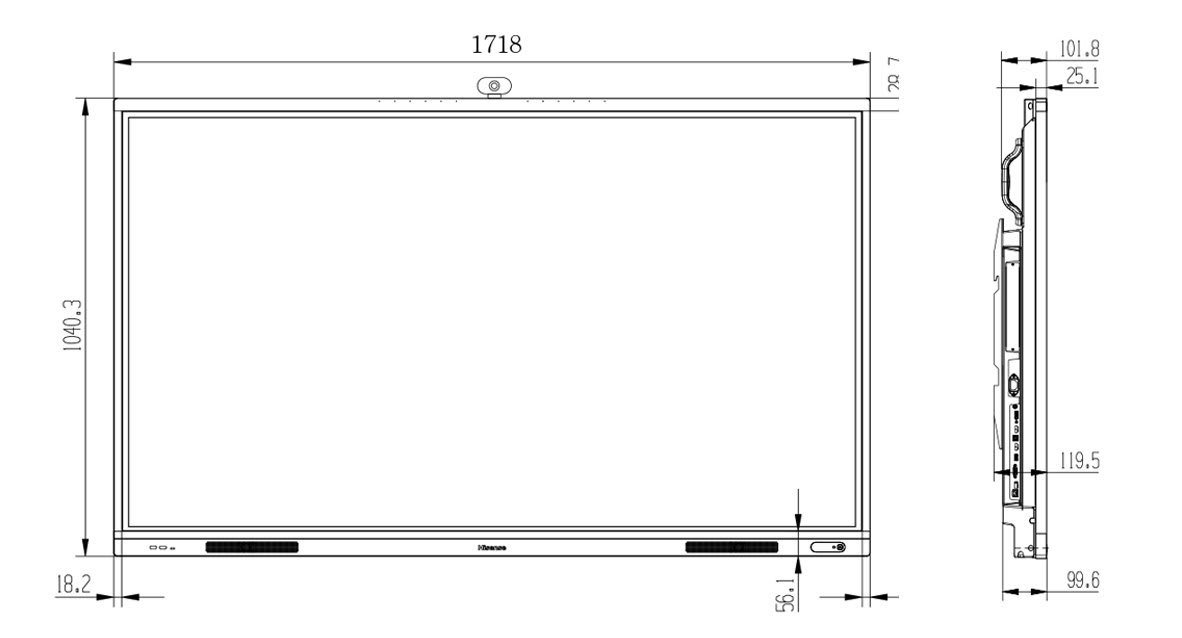 75” Advanced Interactive Display (with optional plug-in camera ...