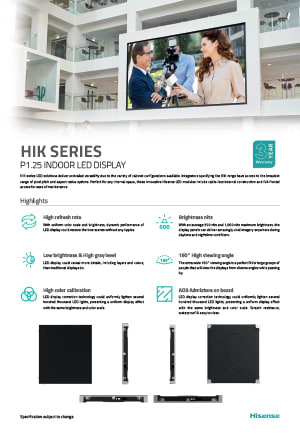 HIK Series - Indoor LED Display. Hisense Commercial Display
