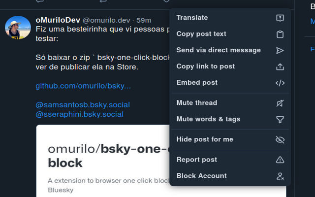 1-click block - Quick and easy user blocking for Bluesky | BskyInfo