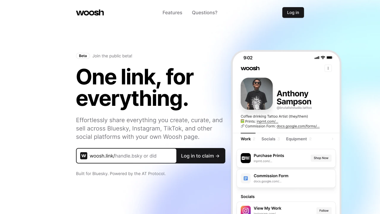 Woosh: Link Management Tailored for the Bluesky Community