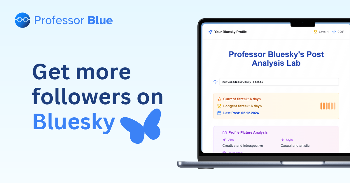 Professor Blue - AI-Powered Post Analysis for Bluesky Growth