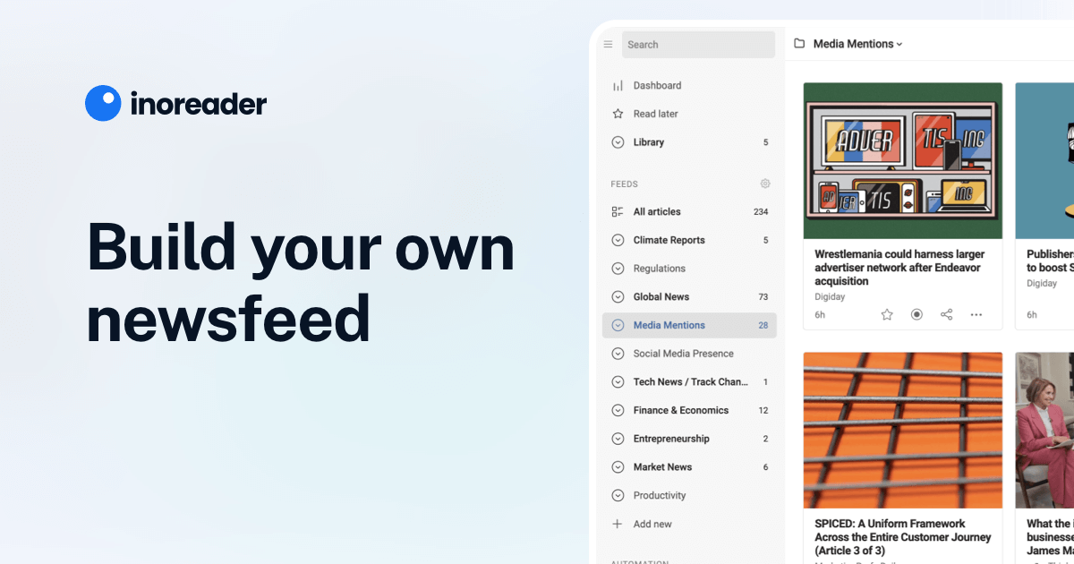 Inoreader | Personalized Newsfeed & Smart Content Automation