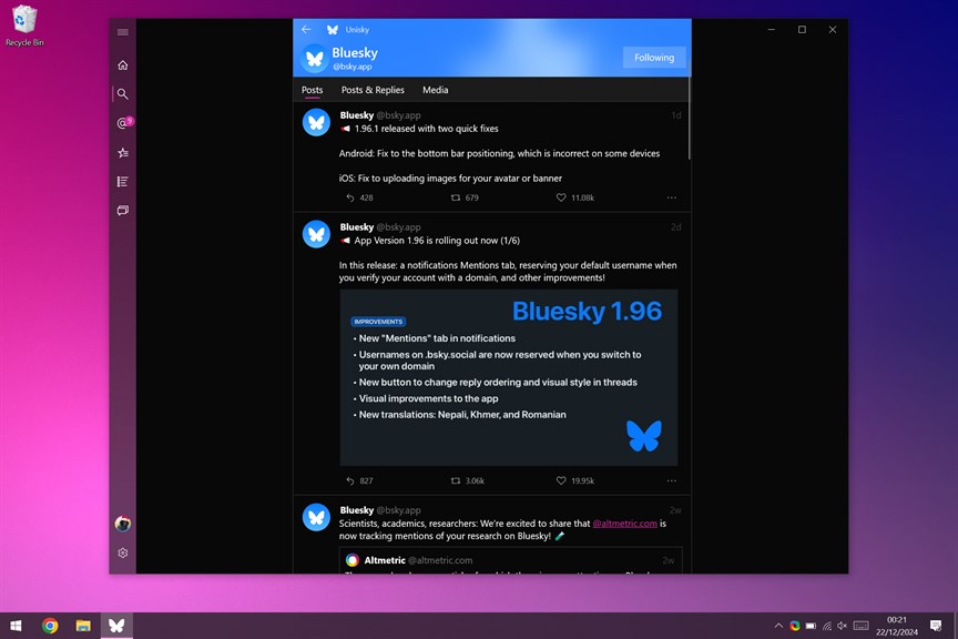 Unisky - An elegant, open-source Bluesky client for Windows | BskyInfo