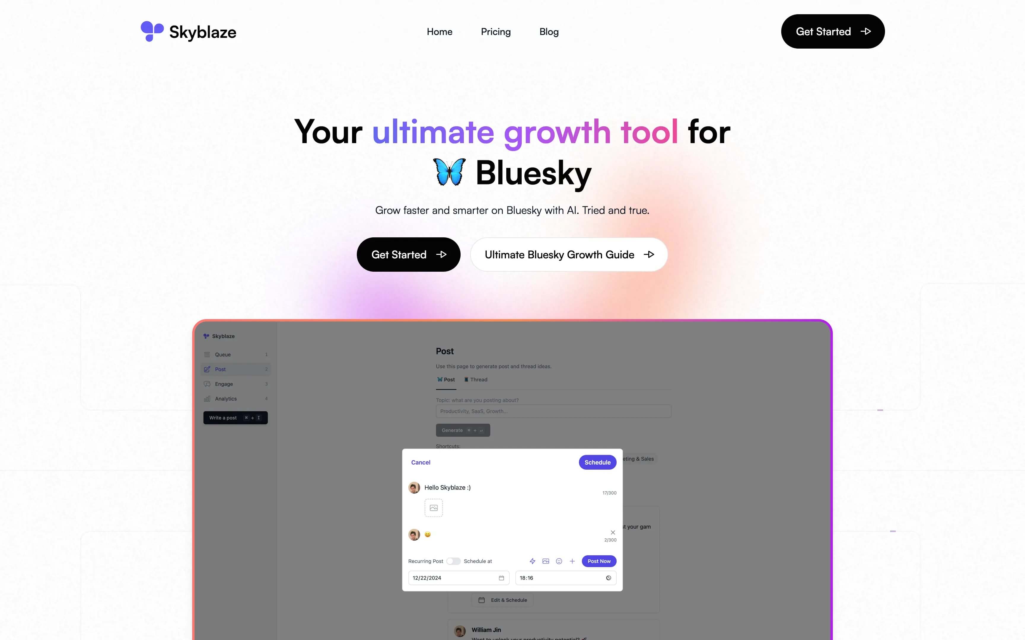 Skyblaze - Your ultimate growth tool for 🦋 Bluesky | BskyInfo