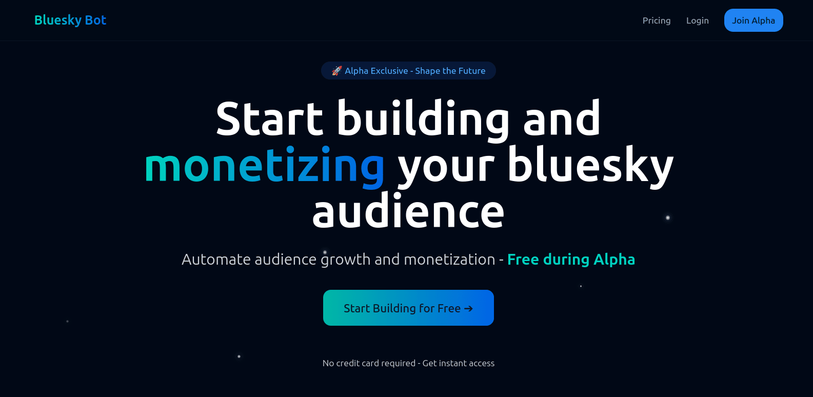 Bluesky-Bot - Start building and monetizing your bluesky audience | BskyInfo