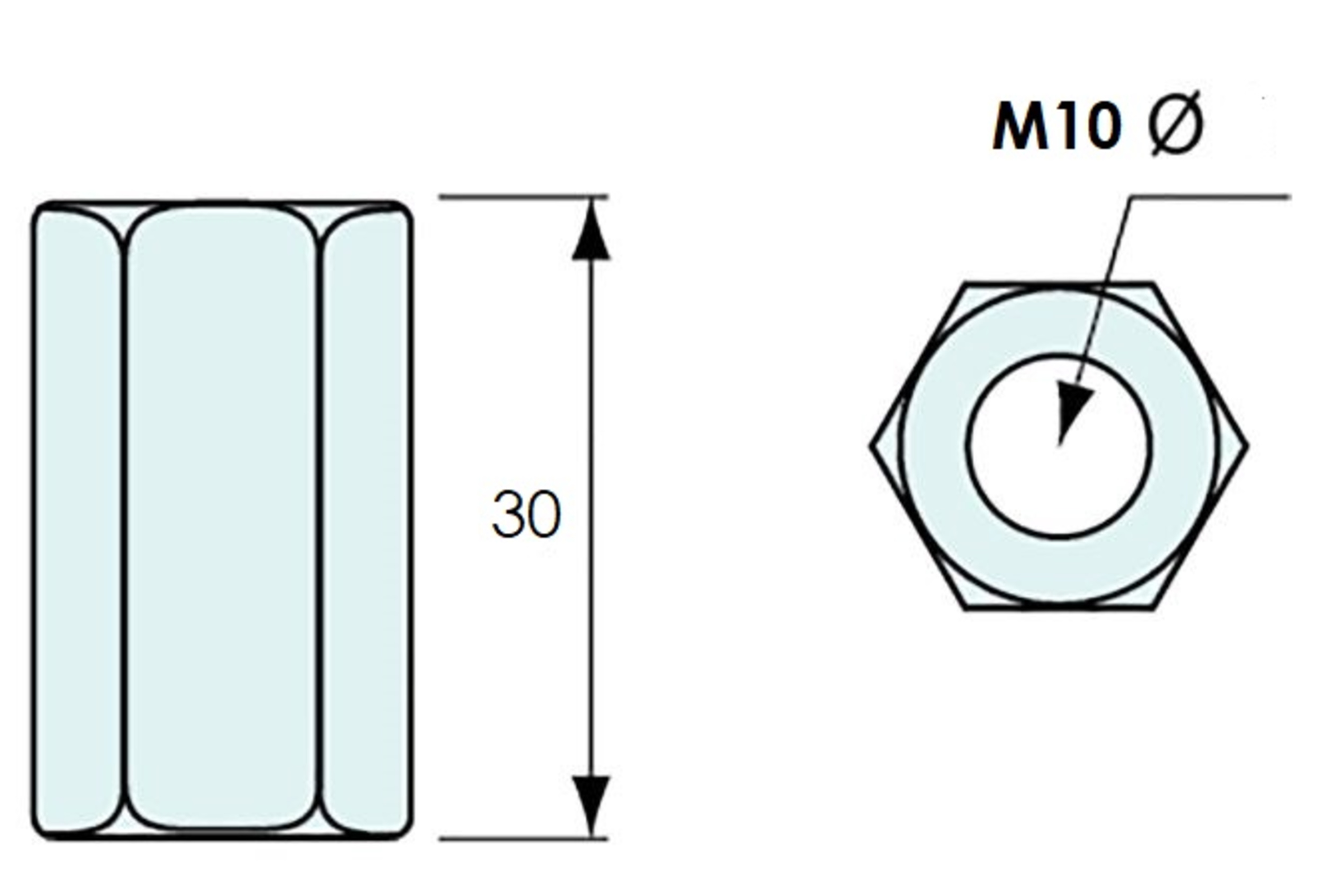 Threaded Rod Coupler M10 Zinc (Strut & Fixings) - Airflow - The HVAC Shop