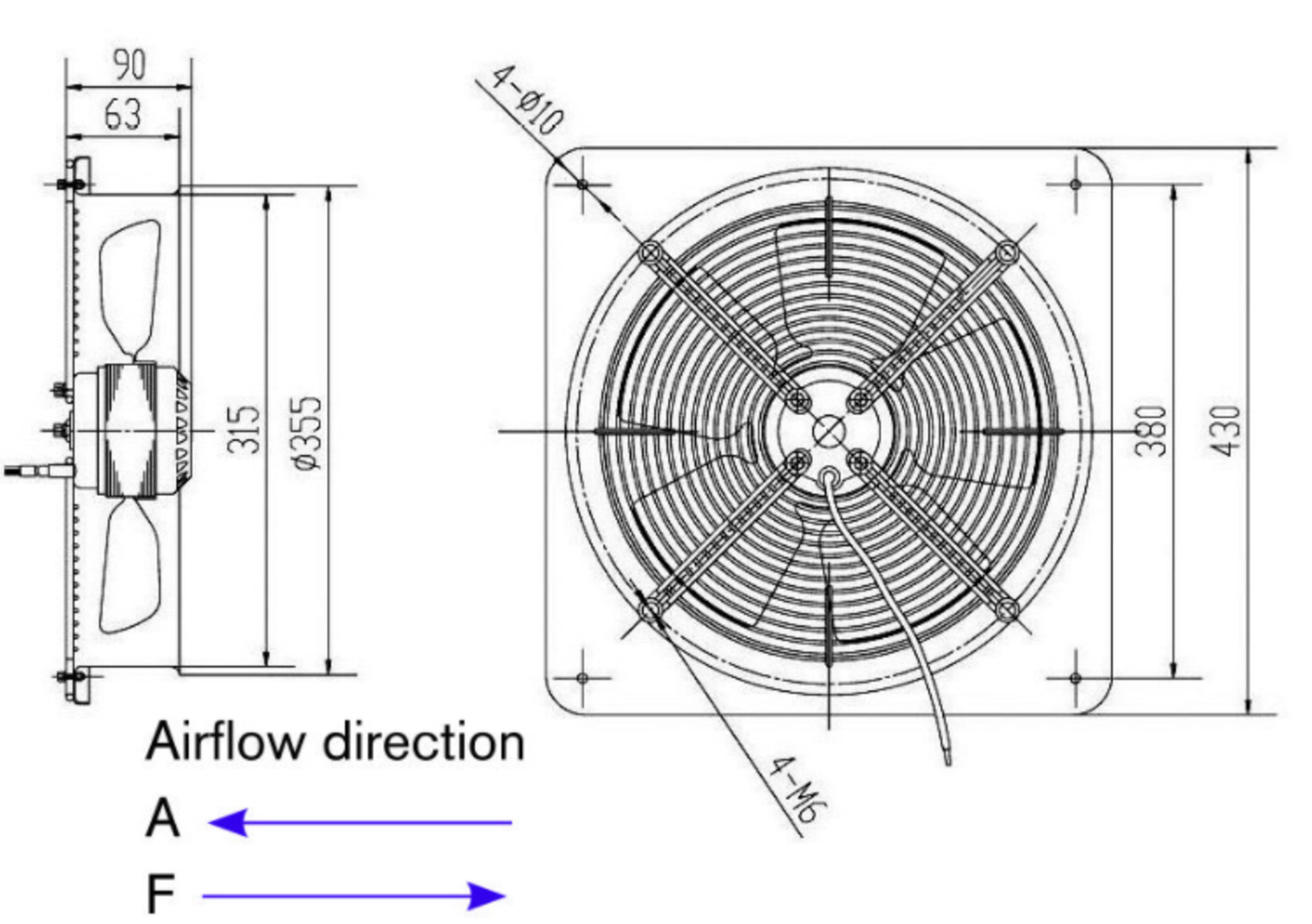 Axial Plate Fan 300Ø Supply (Plate Fans) - Airflow - The HVAC Shop