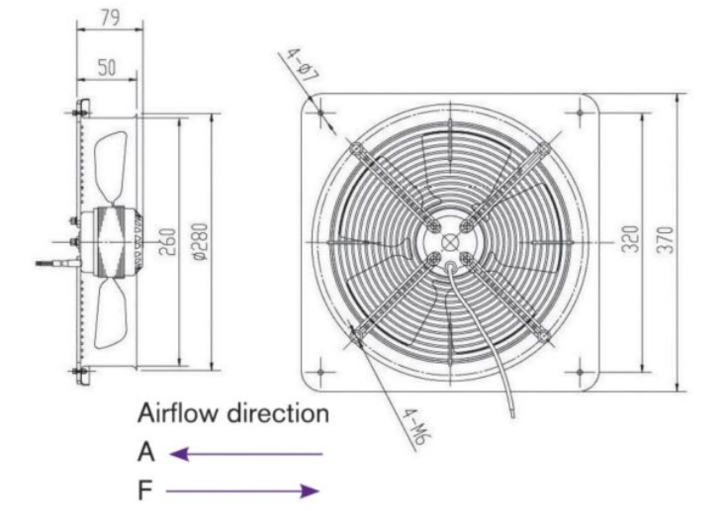 Axial Plate Fan 250Ø Supply (Plate Fans) - Airflow - The HVAC Shop