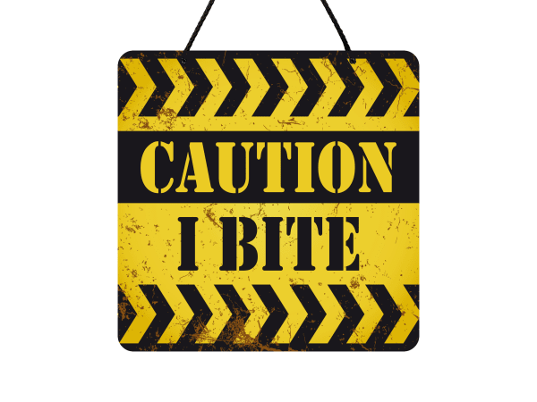 'Caution - I Bite' Warning Sign (Novelty Warning Signs) - Inspire Gifts Uk