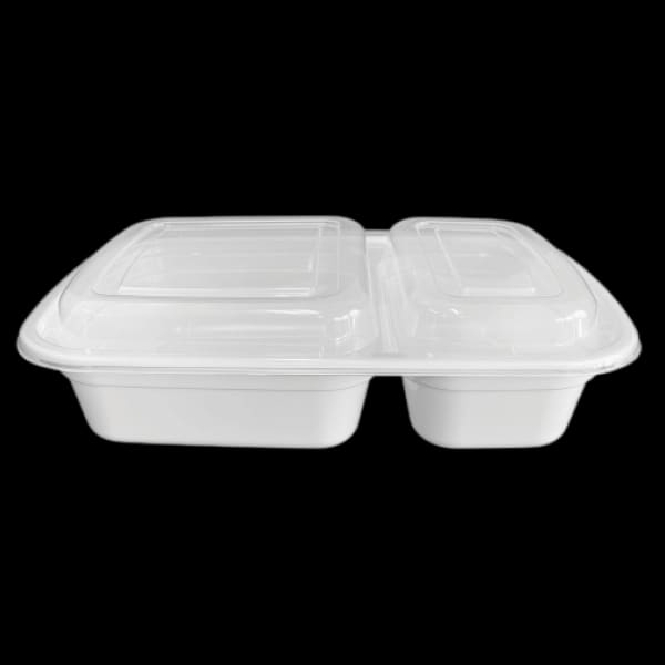 PP Rect. Container w/ Lid 32oz (950ml) 2-Comp 两格便当盒 (Microwavable ...