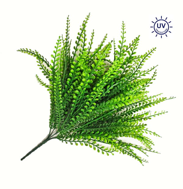 Artificial Greenery Bush Bead Grass, 7 stem, 49 pairs leaves, 15"H, UV ...