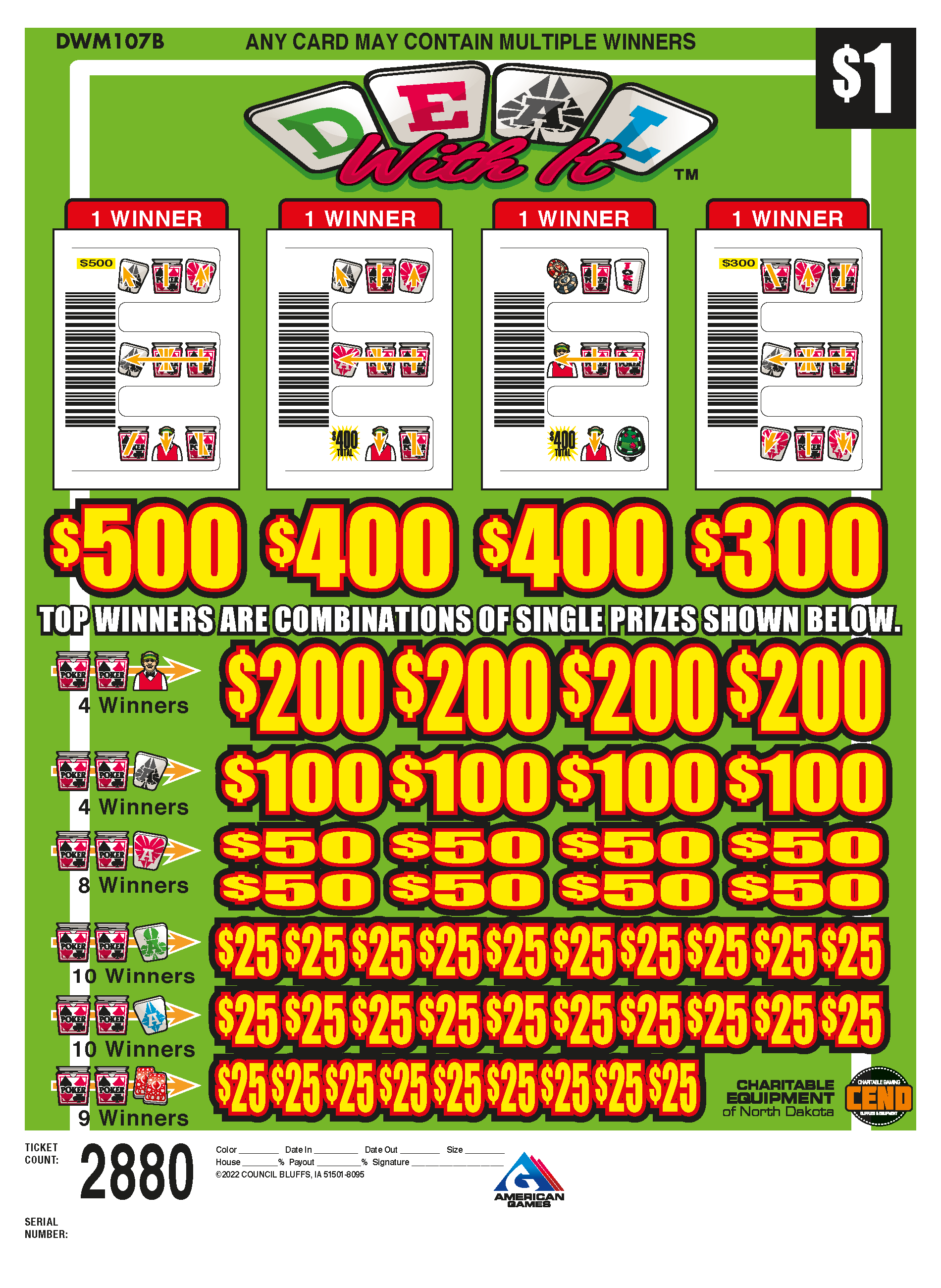 DEAL WITH IT ($500|$25) (Pull Tabs (Non Barcode)) - CEND