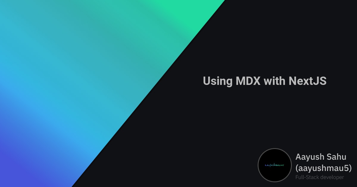 Using MDX with NextJS