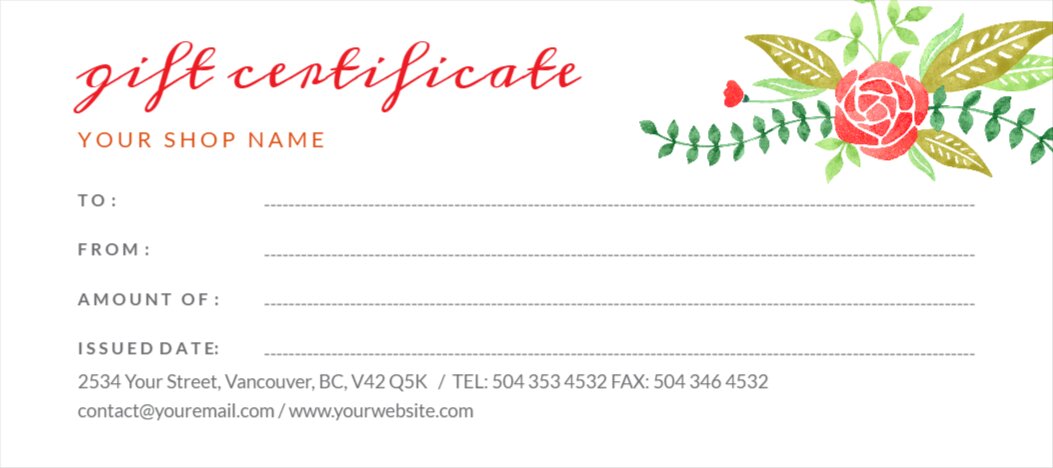 create a printable gift card