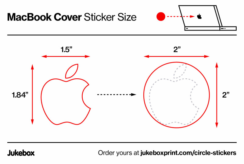 Sticker Apple Logo Classic Matte Black Finish MacBook Logo Sticker