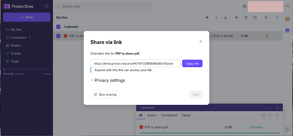 How to share a PDF | Proton