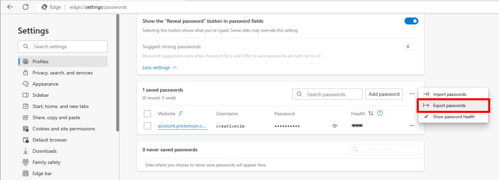 How to import passwords from Microsoft Edge to Proton Pass | Proton
