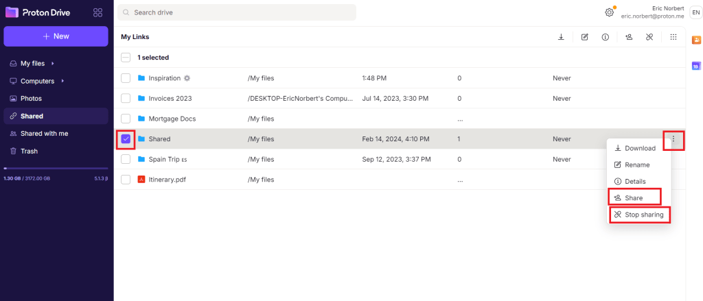 How to create a shareable link in Proton Drive | Proton