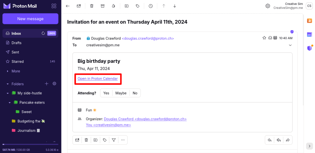 How to use the side panel to quickly access Proton web apps | Proton