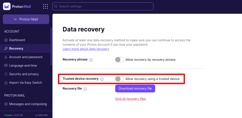 Device data recovery | Proton