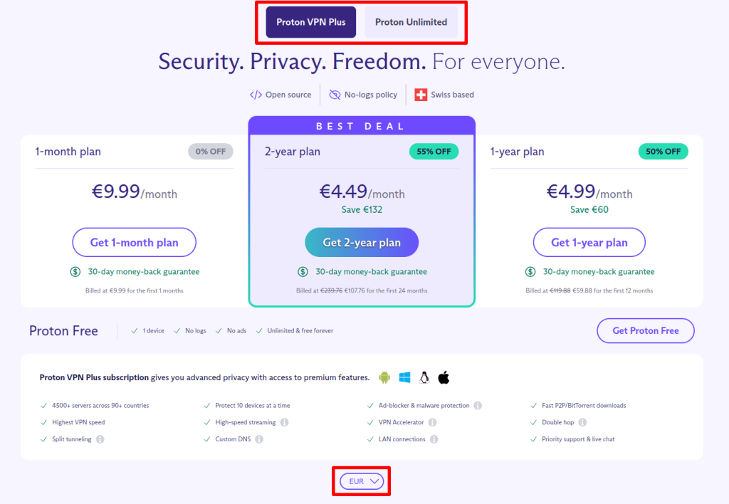 Payment options | Proton