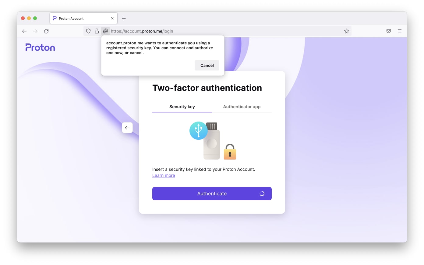 How to use a 2FA security key to protect your Proton Account | Proton